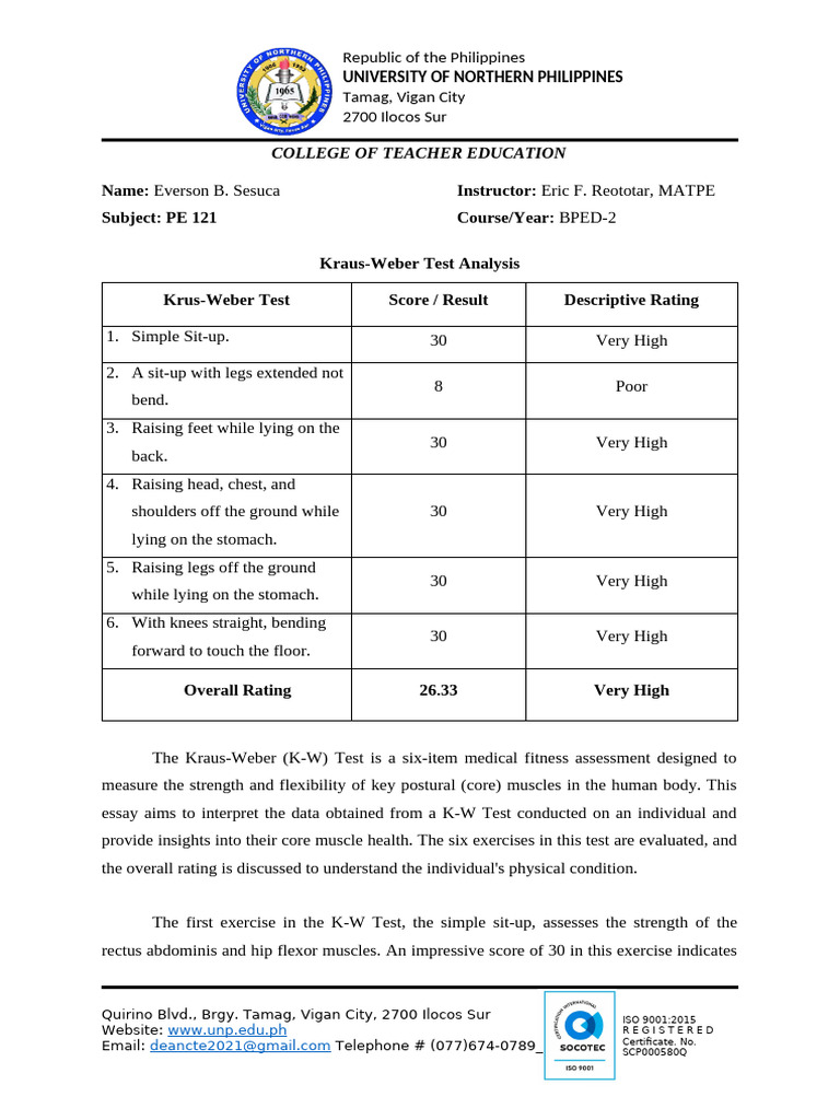 K-Weber Test Analysis | PDF | Wellness