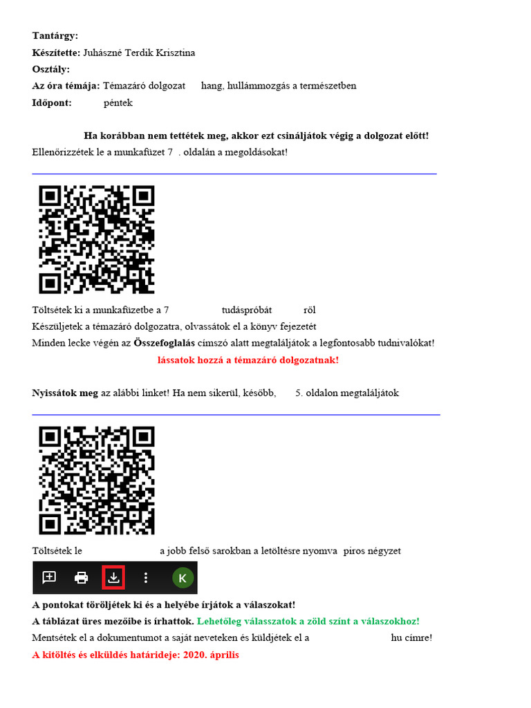 04 03 7a Fizika Temazaro Dolgozat | PDF