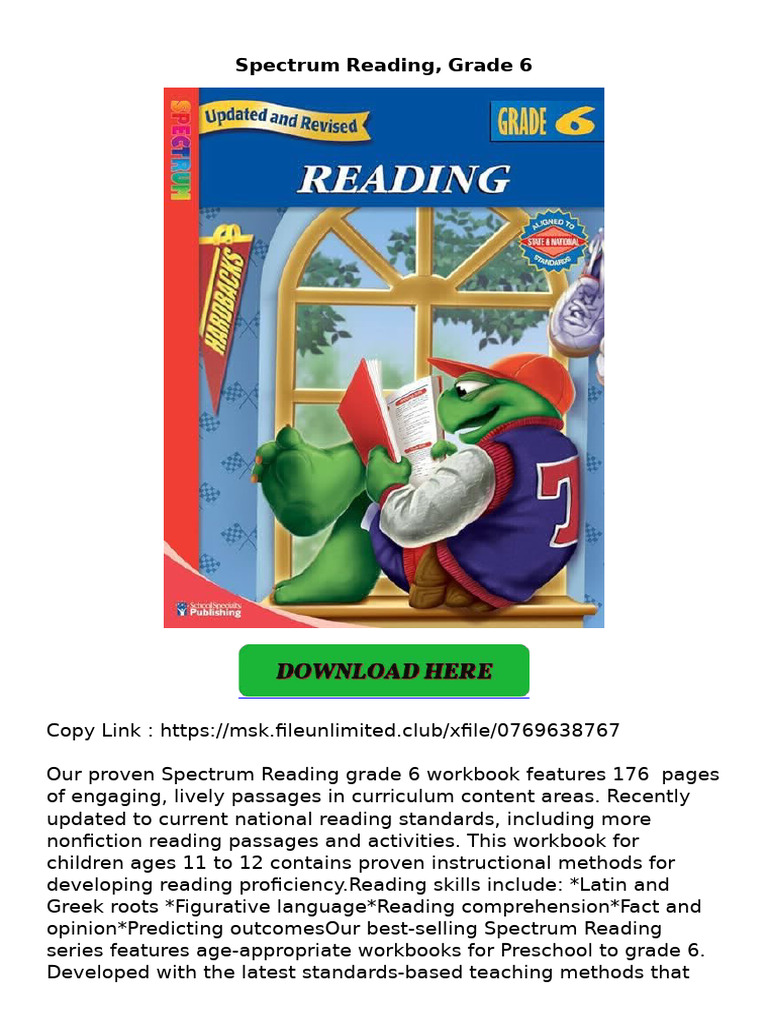 Spectrum Reading Grade 6 | PDF