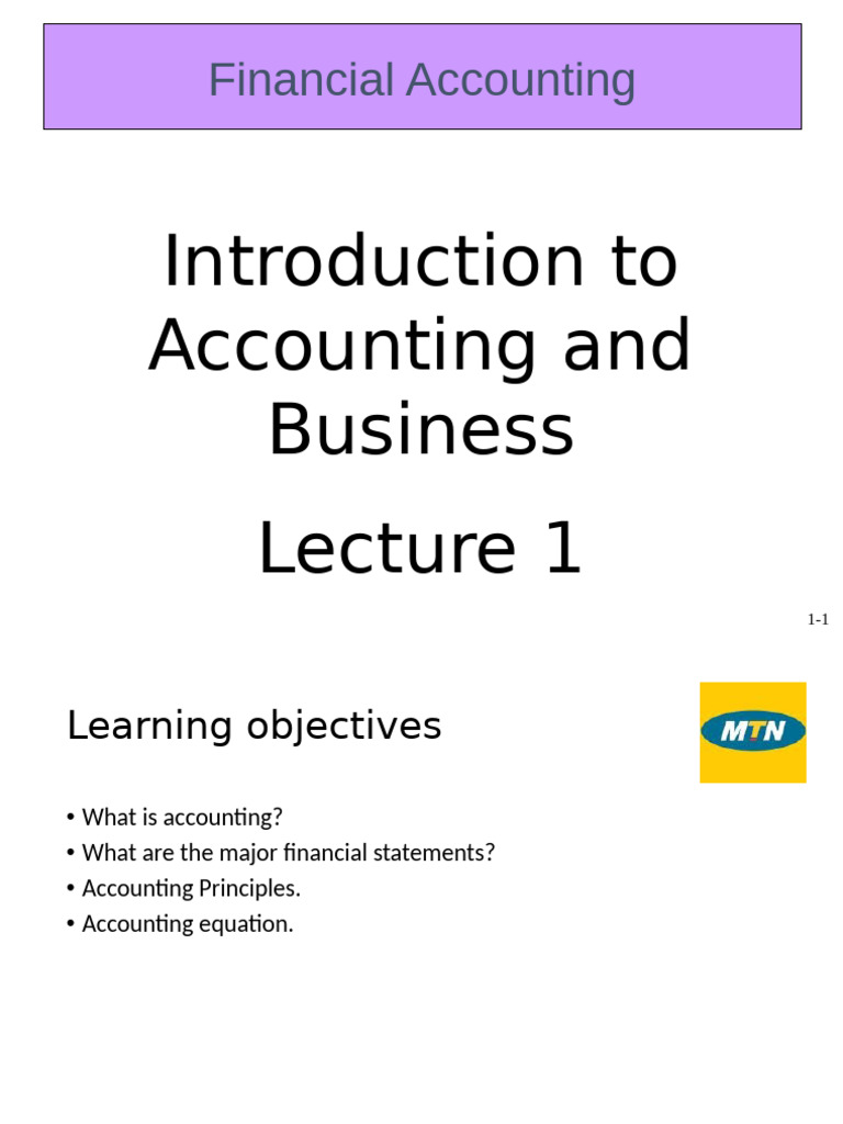 ACCT-110 LECTURE 1-Introduction To Accounting and Business | PDF ... ACCT-110 LECTURE 1-Introduction To Accounting and Business | PDF ...