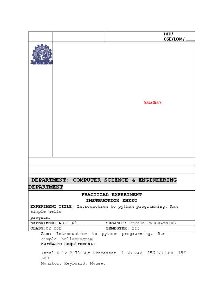 Python Lab Manual-Final - pdf.24060 | PDF | Control Flow | Parameter ...