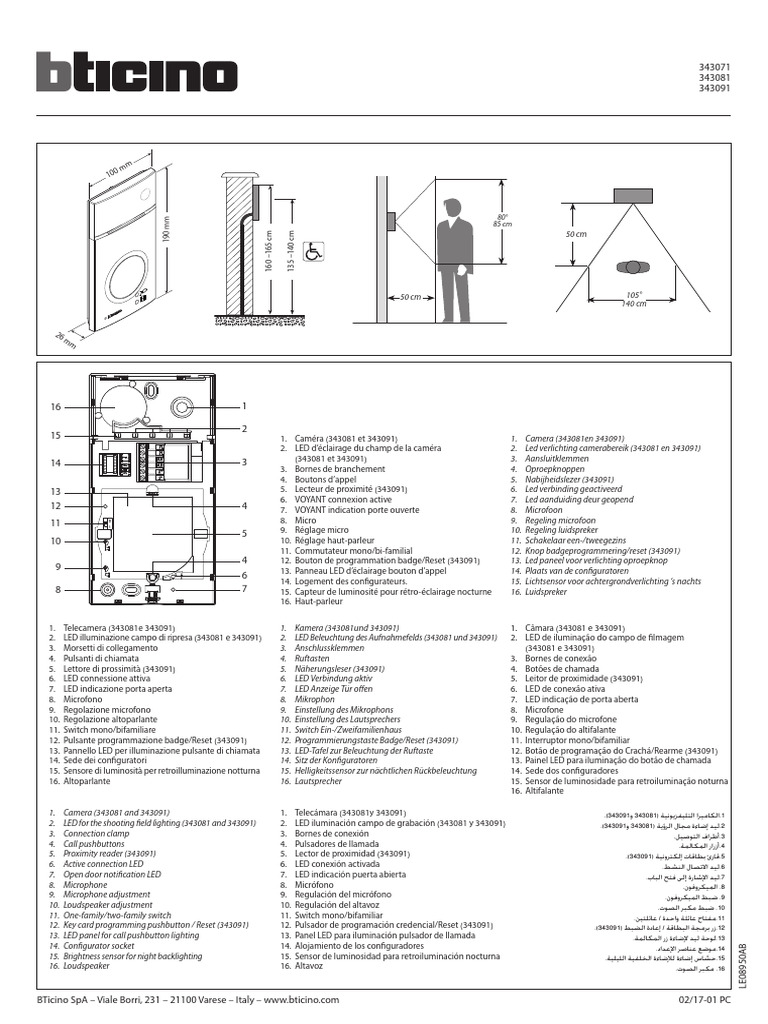 Pulsantiera Linea 3000 Istruzioni | PDF | Sonido | Tecnología de ...