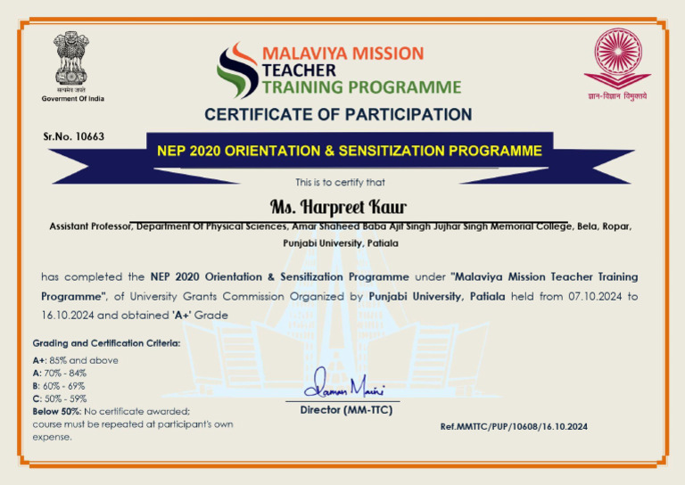 E-Certificate Nep MMTTC Oct-A 35 | PDF