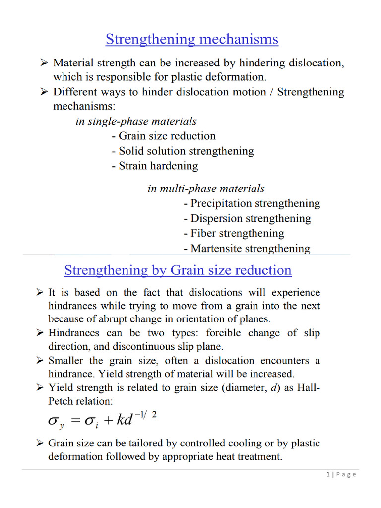 Strengthening Mechanism | PDF