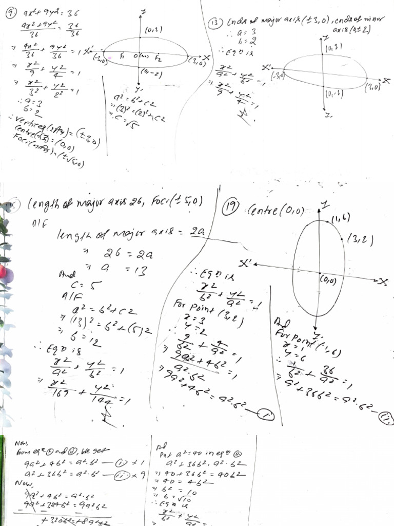 Ellipse Properties and Equations Guide | PDF | Ellipse | Algebraic Geometry