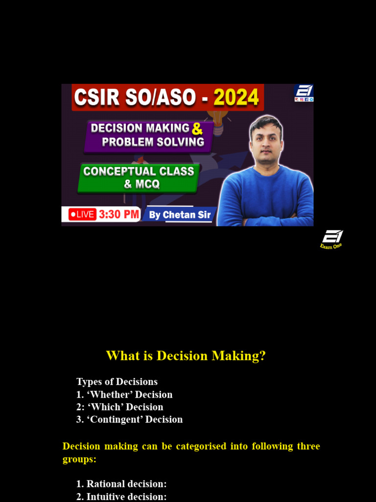 Decision Making (Chetan Sir).2. | PDF | Decision Making