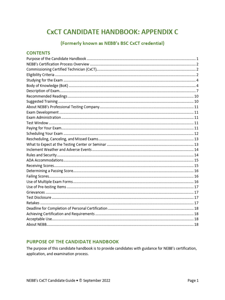 Appendix C - CXCT Candidate Handbook-SMT-Prometric | PDF | Calibration | Knowledge