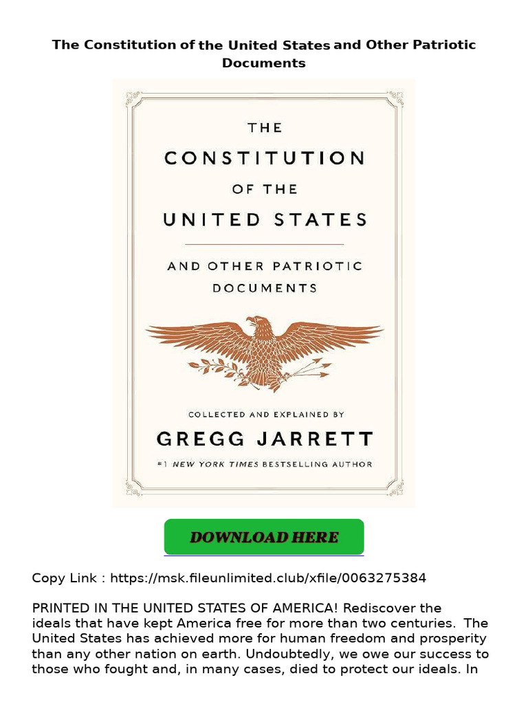 The Constitution of The United States and Other Patriotic Documents | PDF