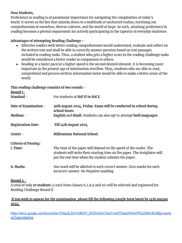 CBSE_Reading_Challenge_2024-25 | PDF