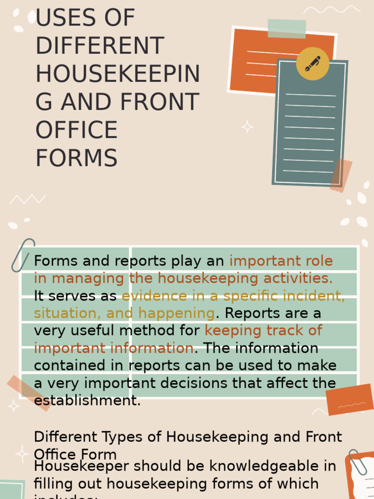 HOTEL FORMS | PDF | Housekeeping | Domestic Life