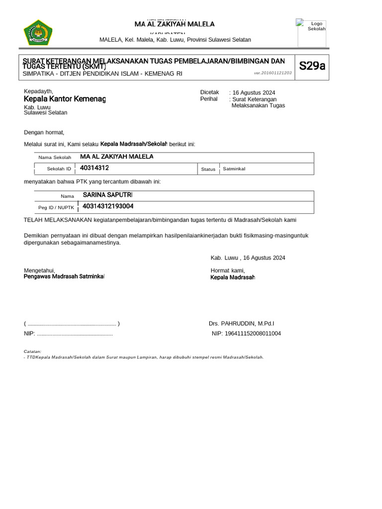 Sarina Ajuan SKMT Ganjil 24_25 | PDF