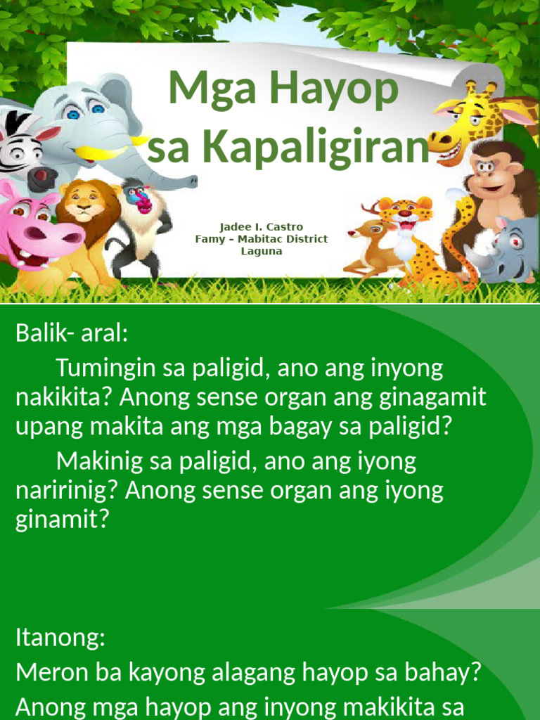 Mga Hayop Sa Kapiligiran | PDF