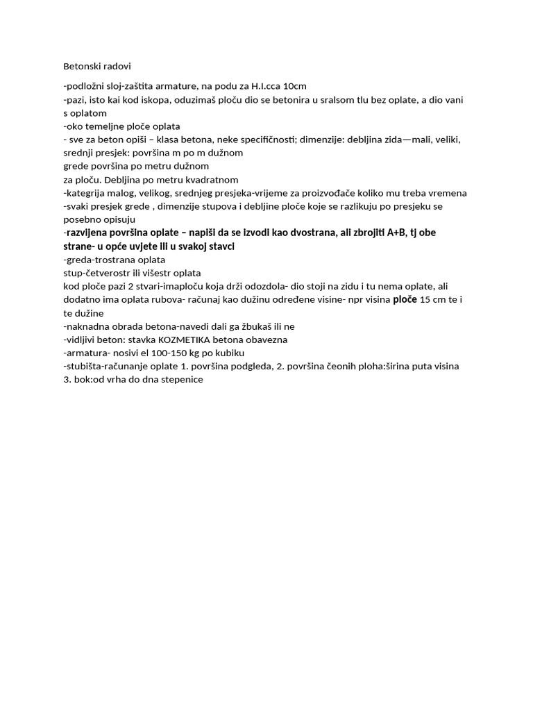 Betonski Radovi | PDF