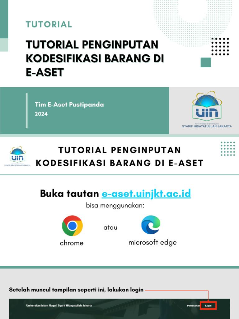 Tutorial Input Kodesifikasi Barang Di E-Aset | PDF
