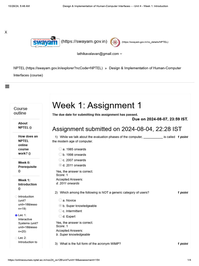 2024 Design & Implementation of Human-Computer Interfaces - COMPLETE ASSIGNEMNTS PDF | PDF ...