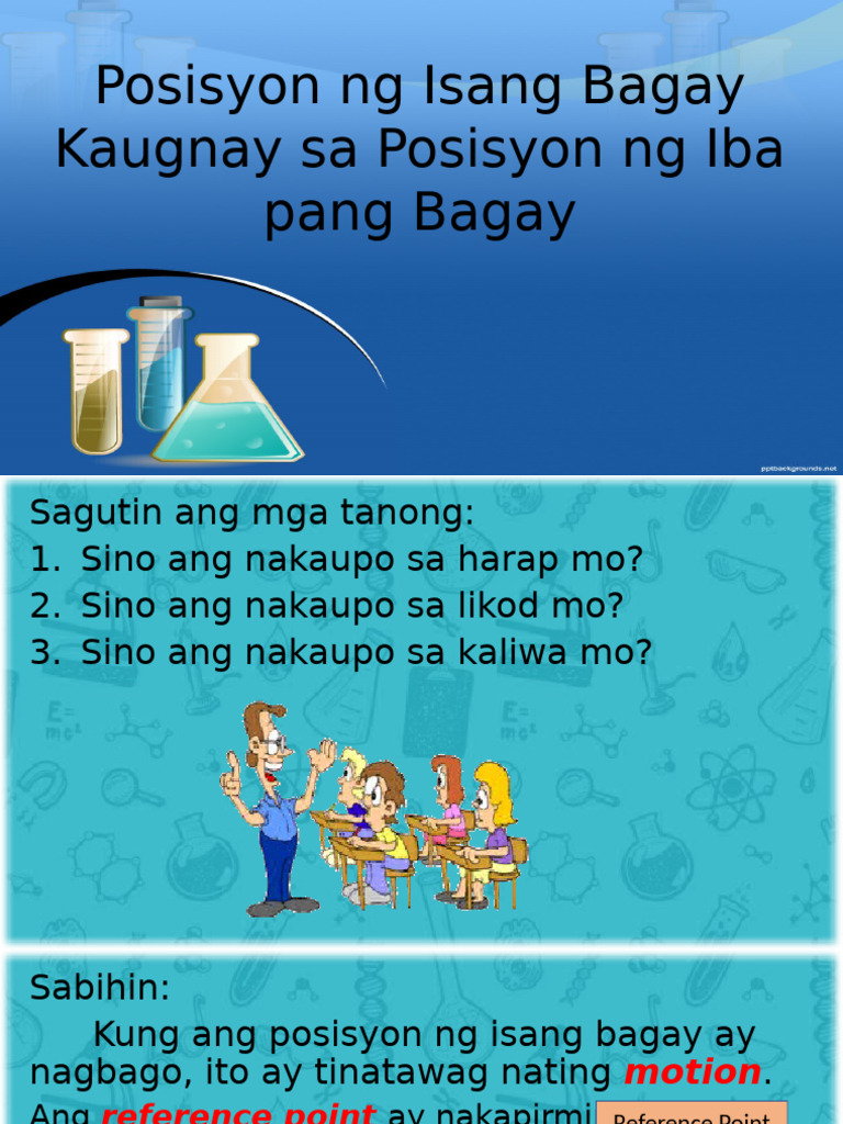 Posisyon NG Isang Bagay Kaugnay Sa Posisyon NG Iba Pang Bagay | PDF
