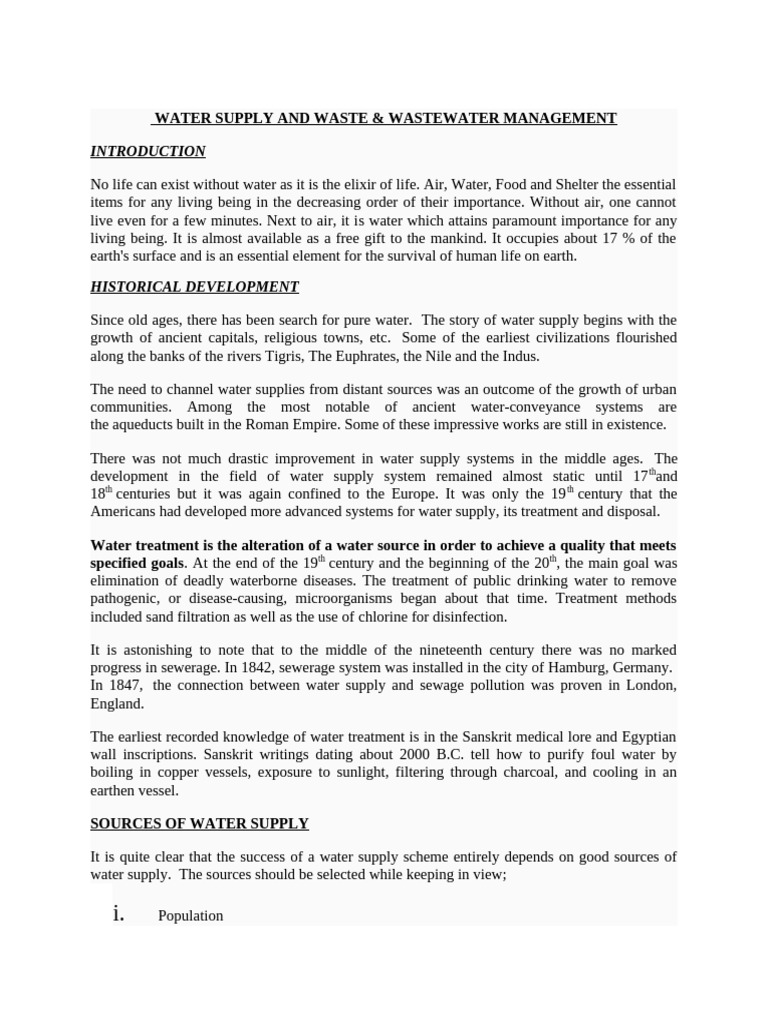 Water Supply & Waste Disposal-1 | PDF | Sewage Treatment | Water ...