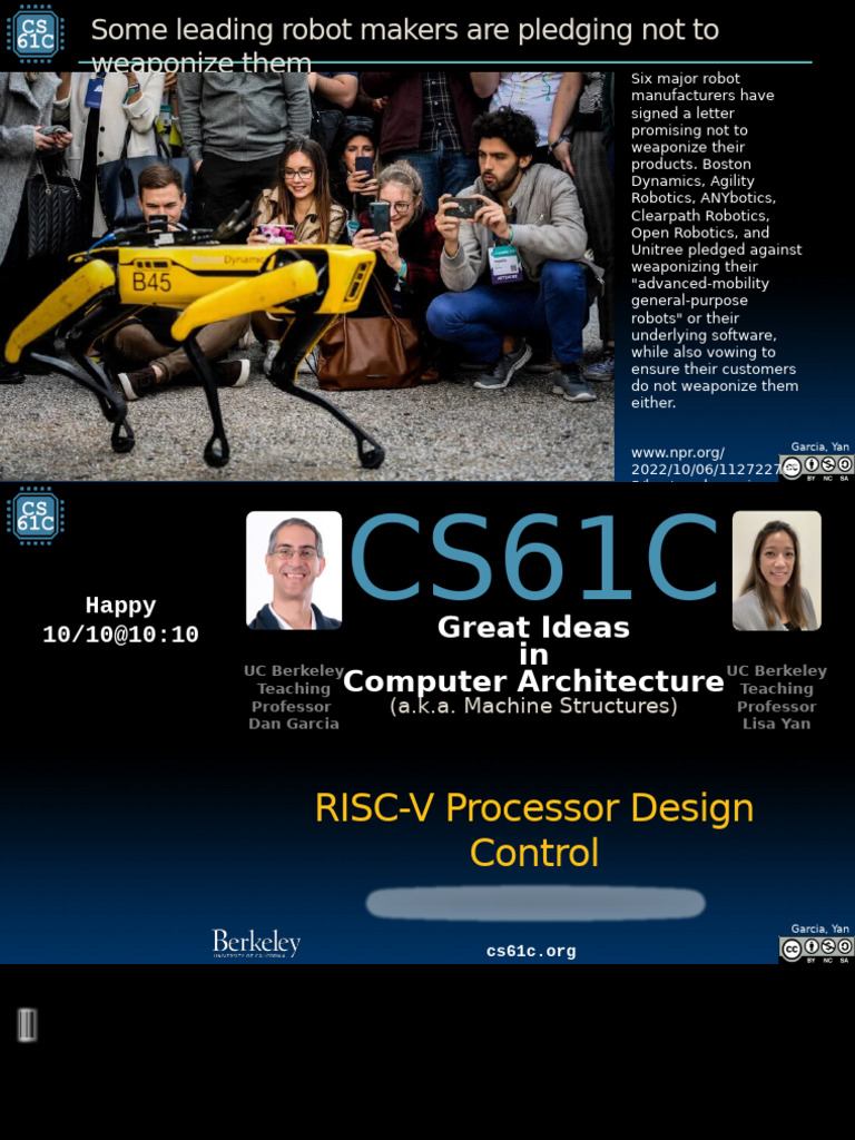 CS61C 2022fa L20 Control | PDF | Central Processing Unit | Read Only Memory