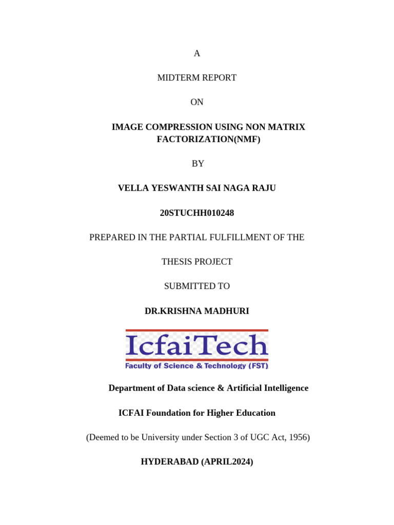 Mid Term Report 1 | PDF | Data Compression | Matrix (Mathematics)