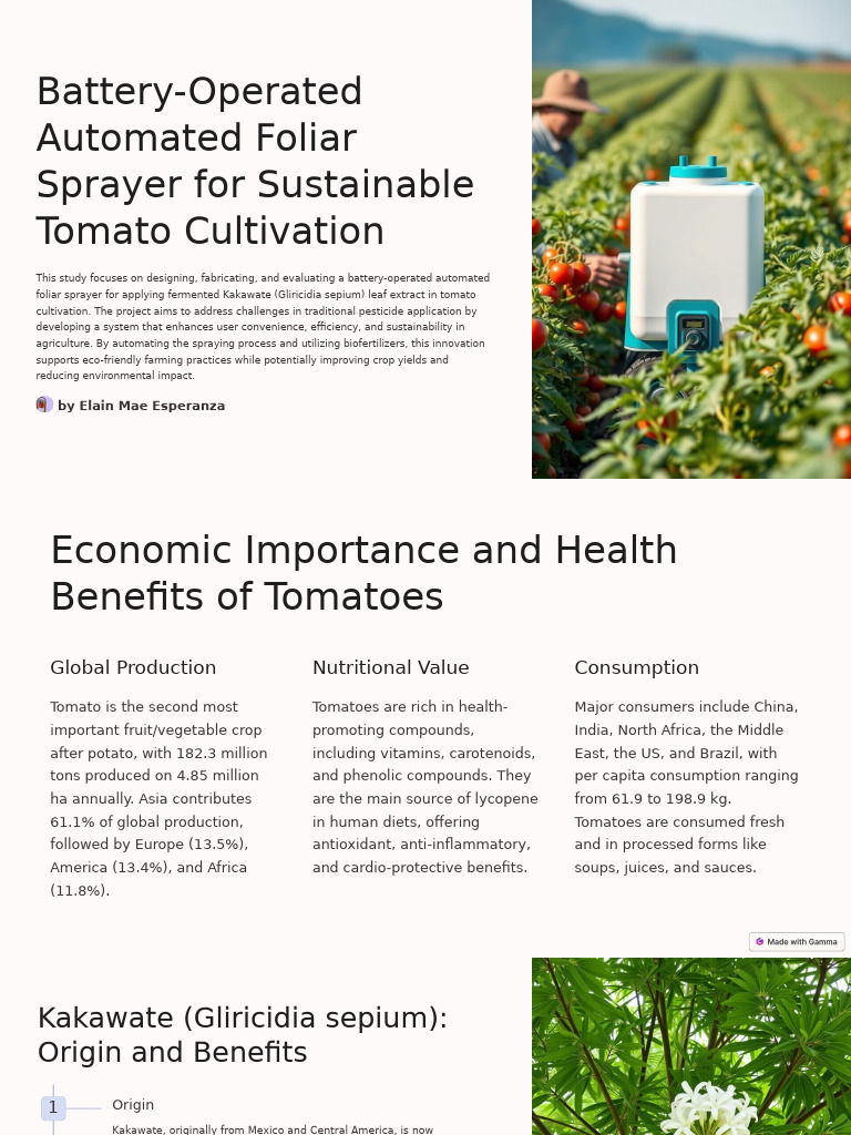 Battery Operated Automated Foliar Sprayer For Sustainable Tomato ...