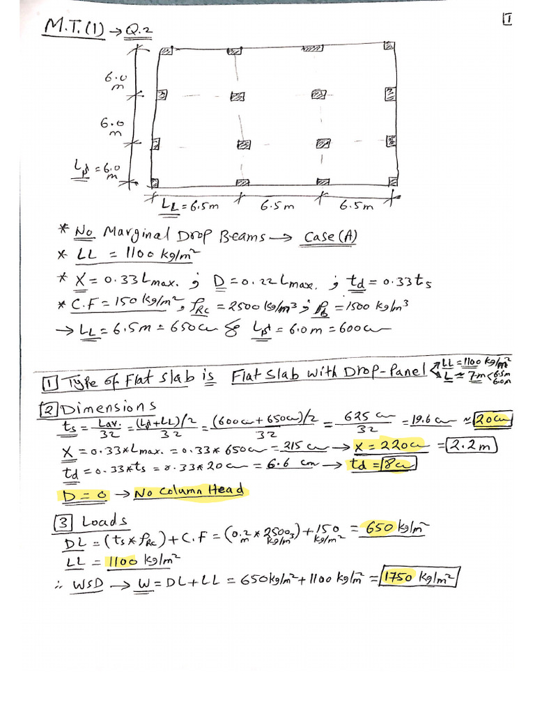 11-X2. I ( (Design of Flat Slab) ) I | PDF