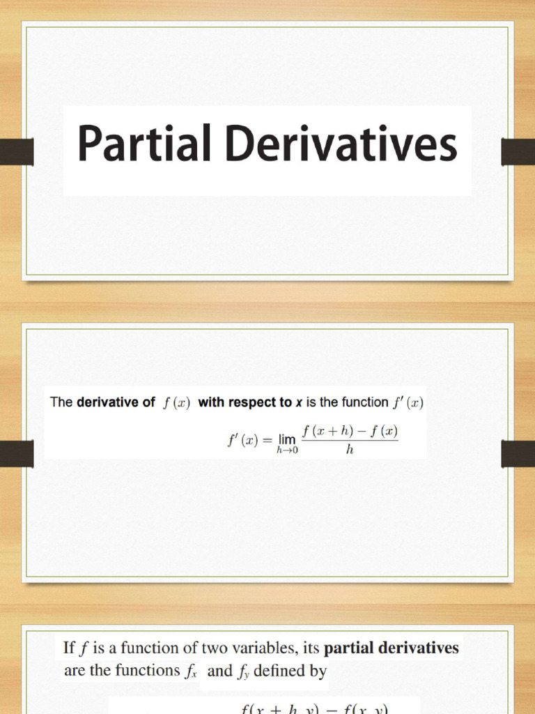 Partial Derivatives Compressed | PDF