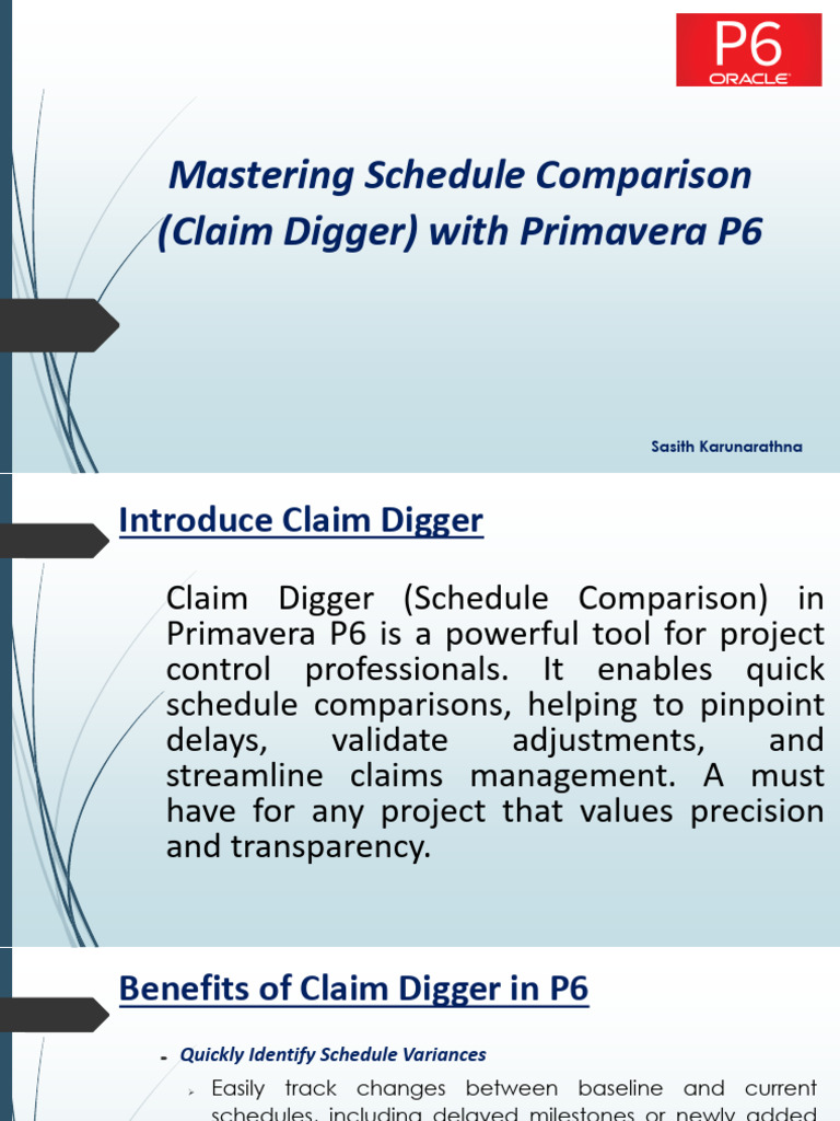 Master Schedule Comparison in P6 | PDF | Finance & Money Management ...