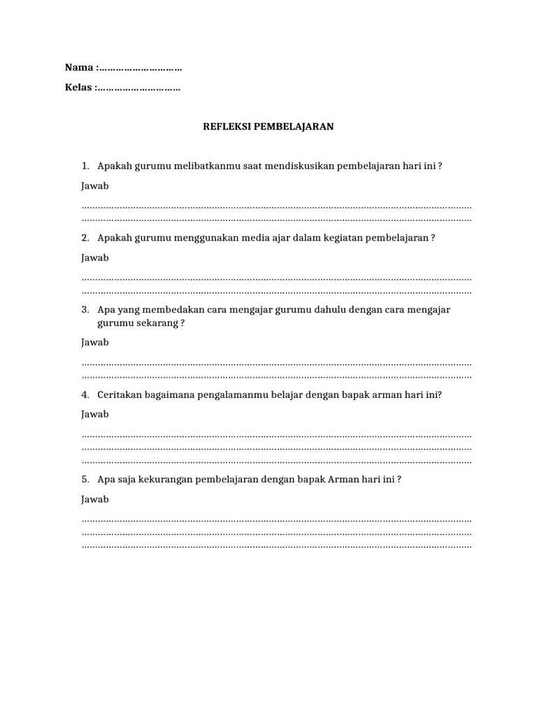 Refleksi Pembelajaran PSE | PDF | Karier & Perkembangan