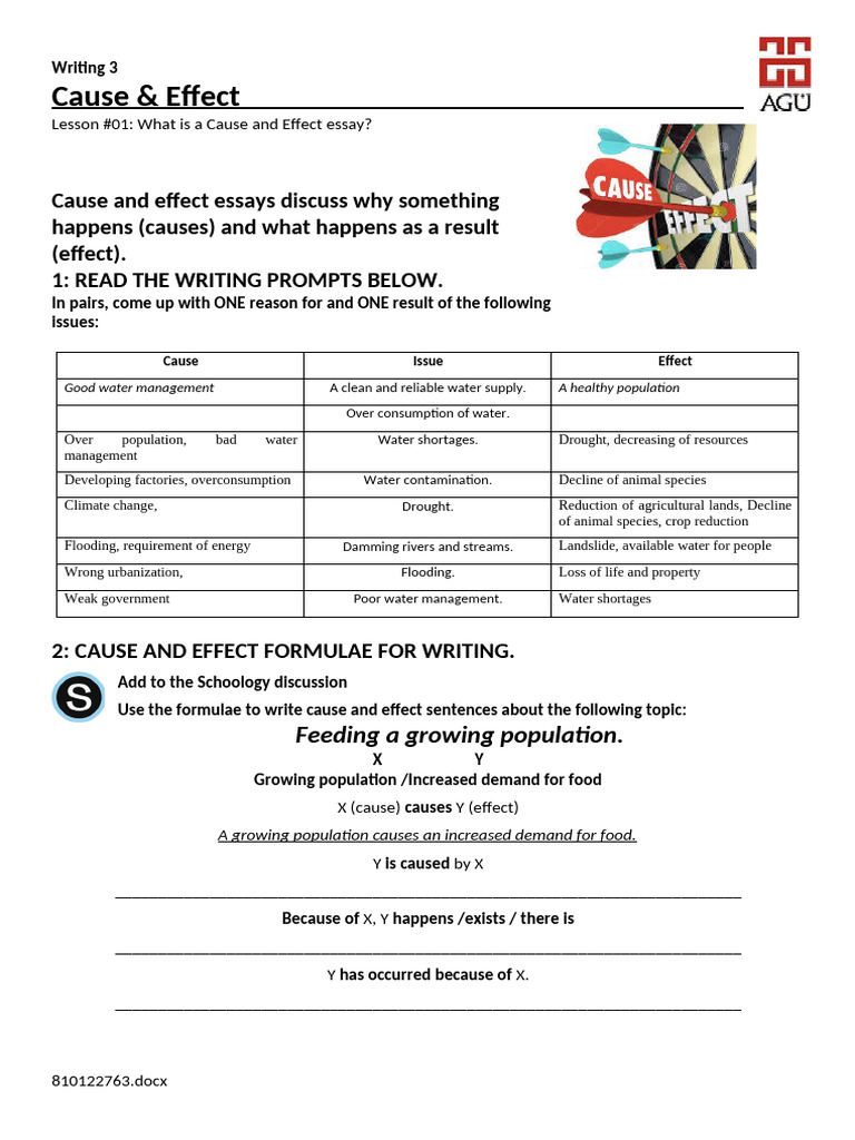 W3_201_Cause_And_Effect | PDF | Agriculture | Water Scarcity