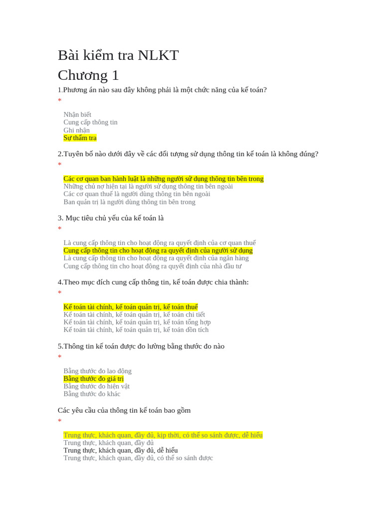 Bài kiểm tra NLKT | PDF