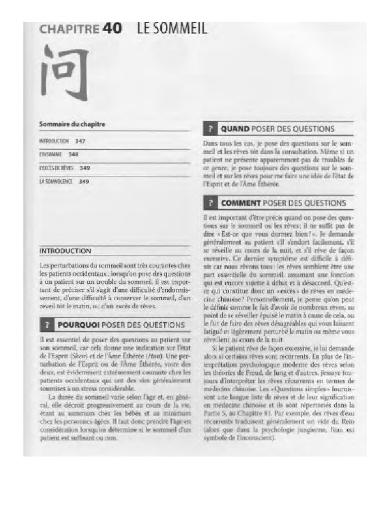 Le Sommeil Selon Maciocia | PDF