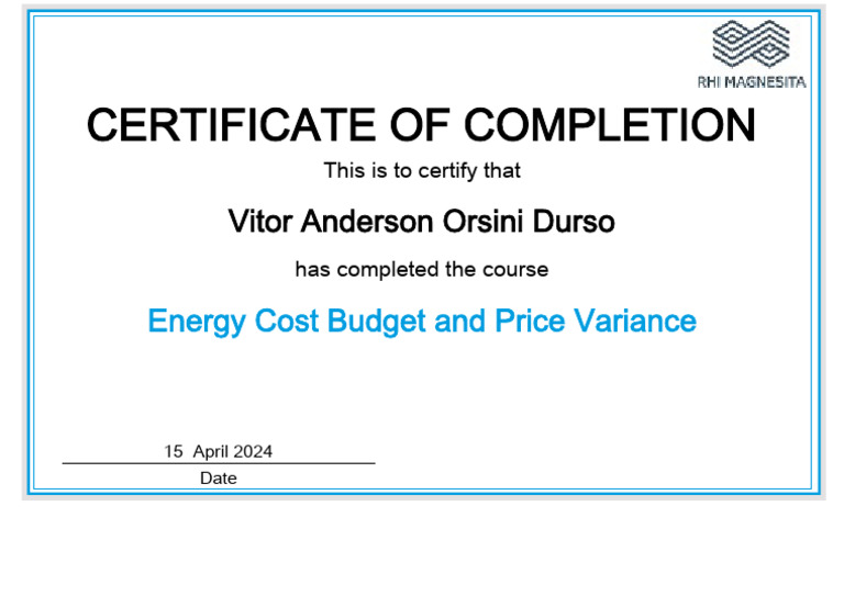 Energy Cost Budget and Price Variance | PDF