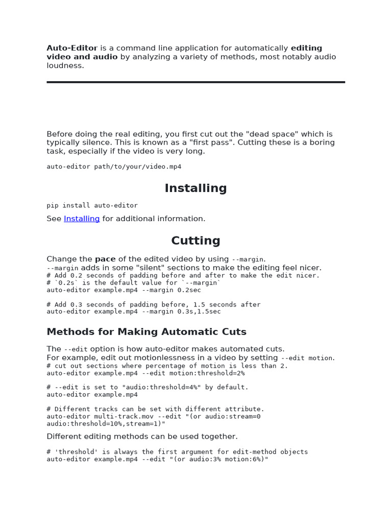 Auto Editor | PDF | Editing | Computing