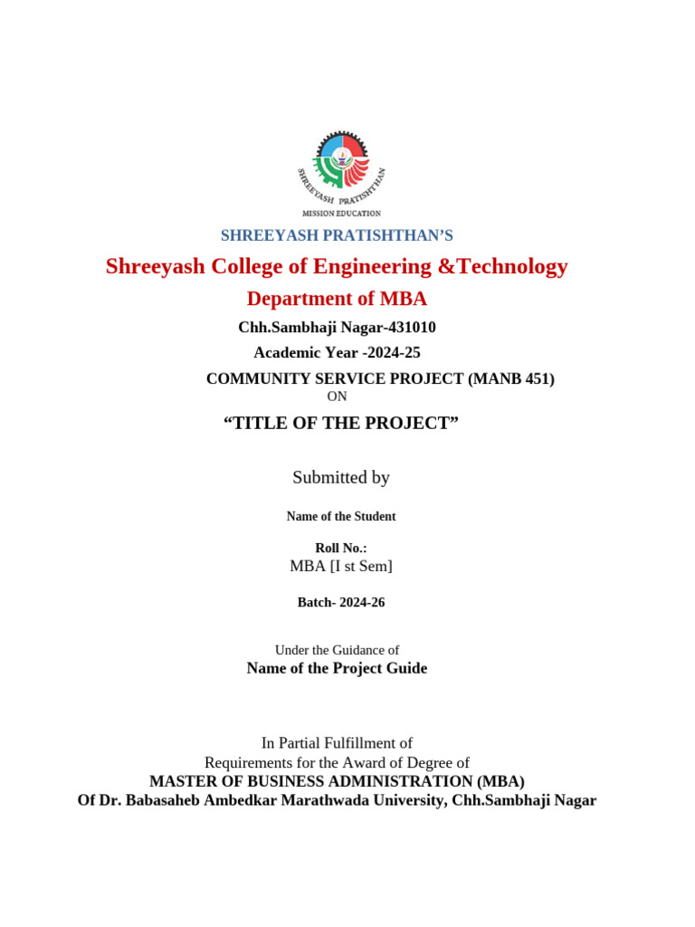 Sycet CS Format-mba First Year (1) | PDF | Typography