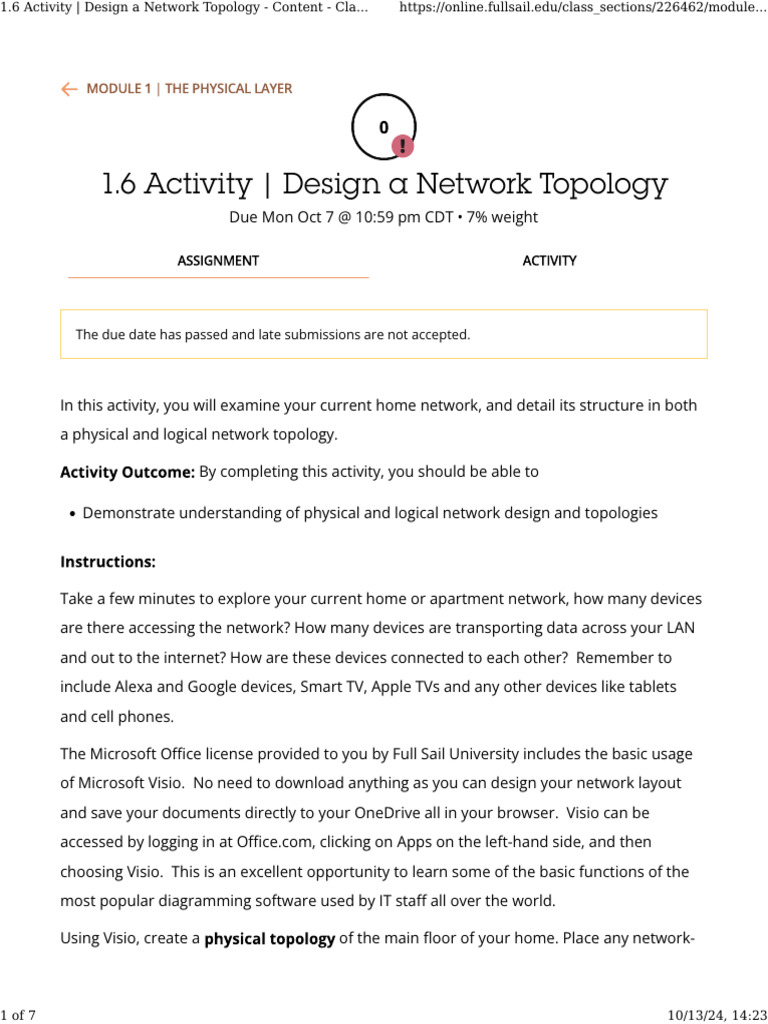 1.6 Activity - Design A Network Topology - Content - Classes - FSO ...