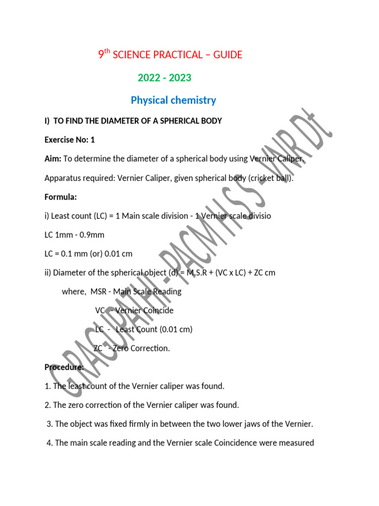 9th Science Practical E.M | PDF | Melting Point | Tissue (Biology)