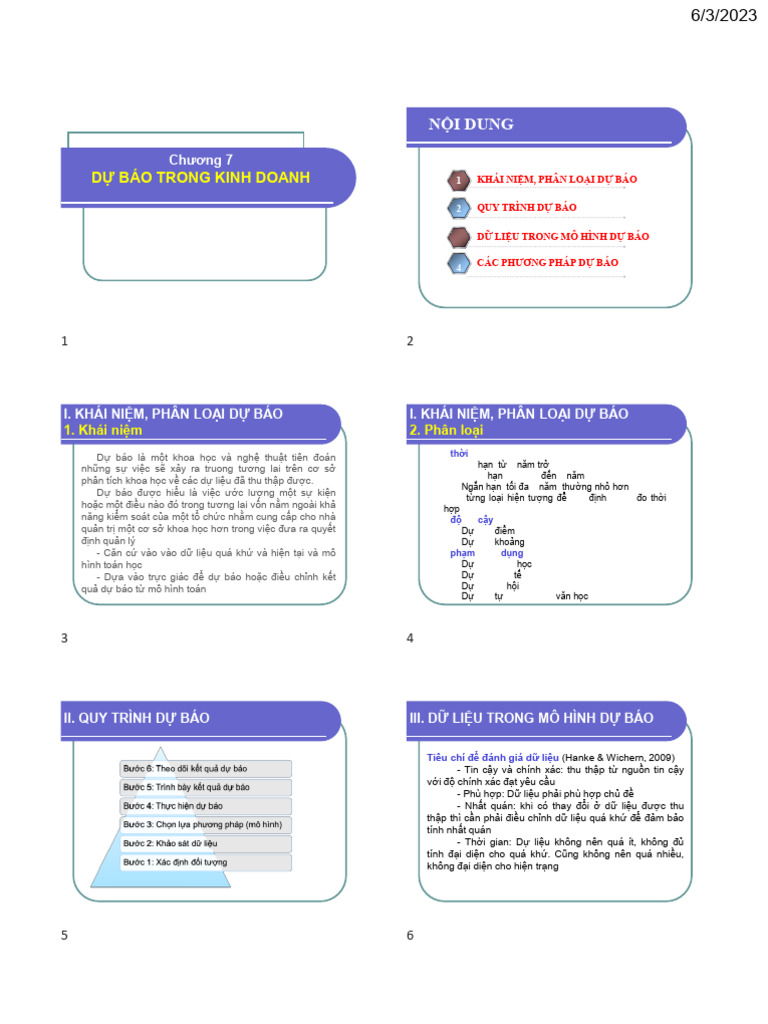 PTKD - Chuong 7 - Cac Phuong Phap Du Bao | PDF