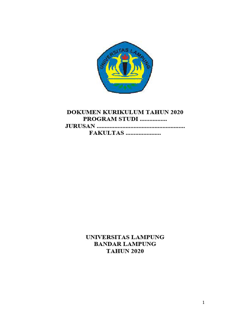 Template Kurikulum K2020 Unila | PDF