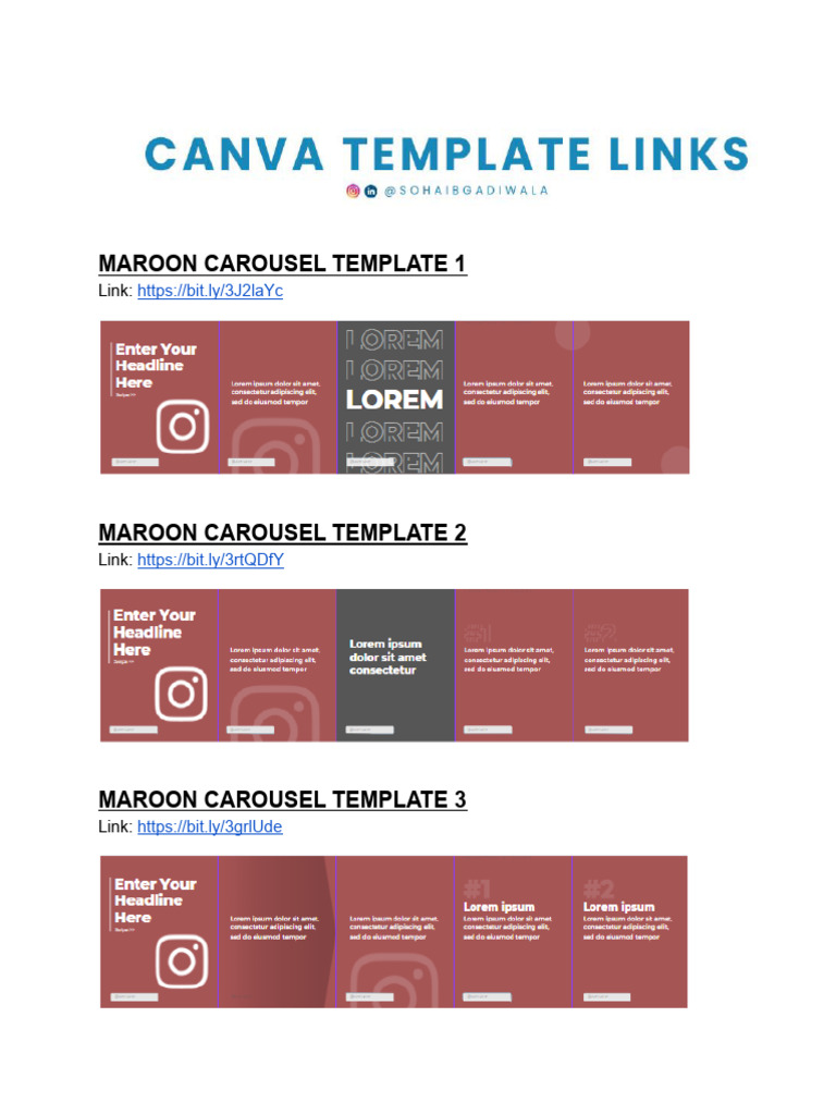 Canva Template Links | PDF