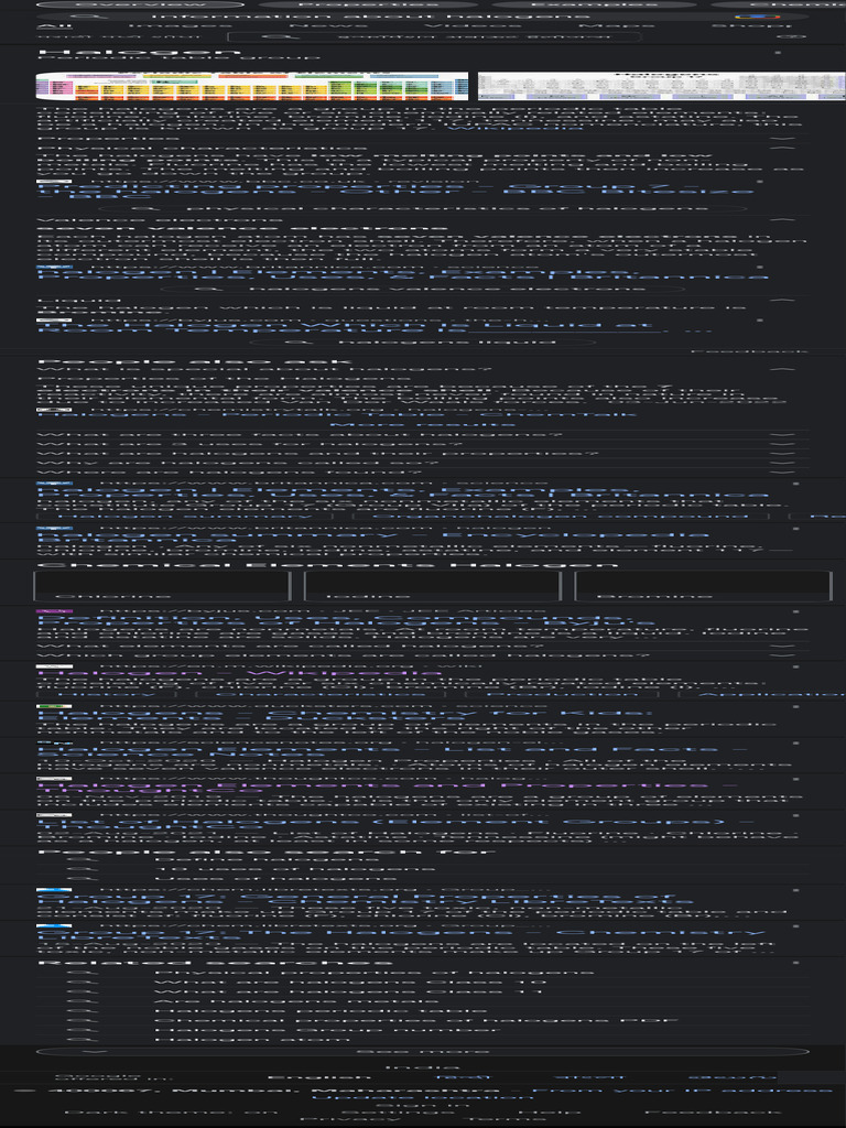 Overview of Halogens in Chemistry | PDF | Periodic Table | Chlorine