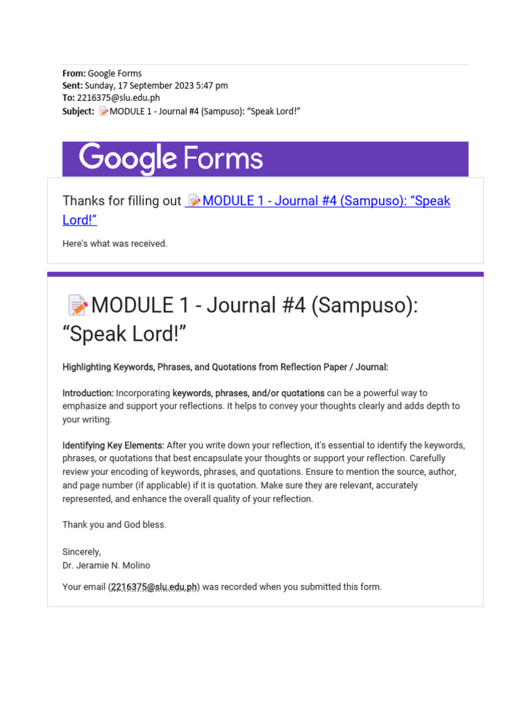Google Forms Response - J4 | PDF