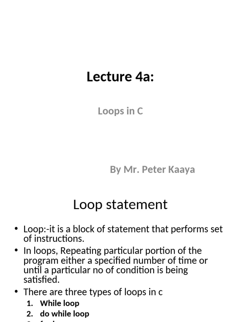 C Programming: Understanding Loops | PDF | Control Flow | Computer ...