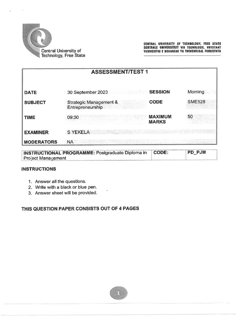 30 Sep 2023 Test 1 | PDF