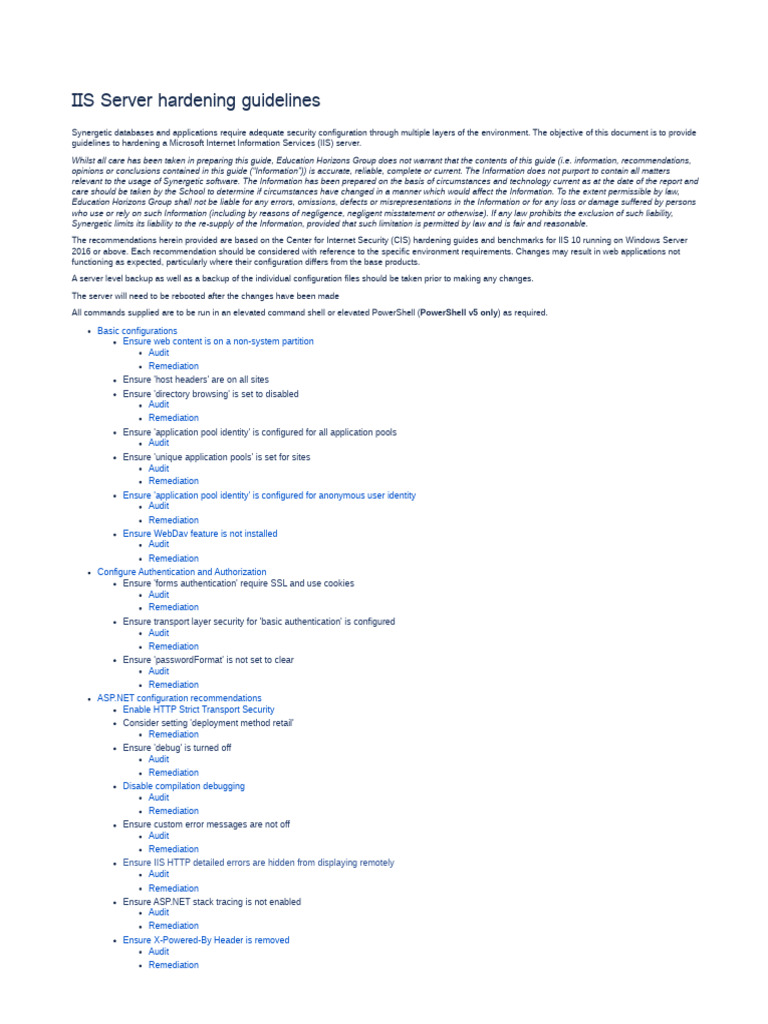 PUB-IIS Server Hardening Guidelines-181024-075005 | PDF | Transport ...
