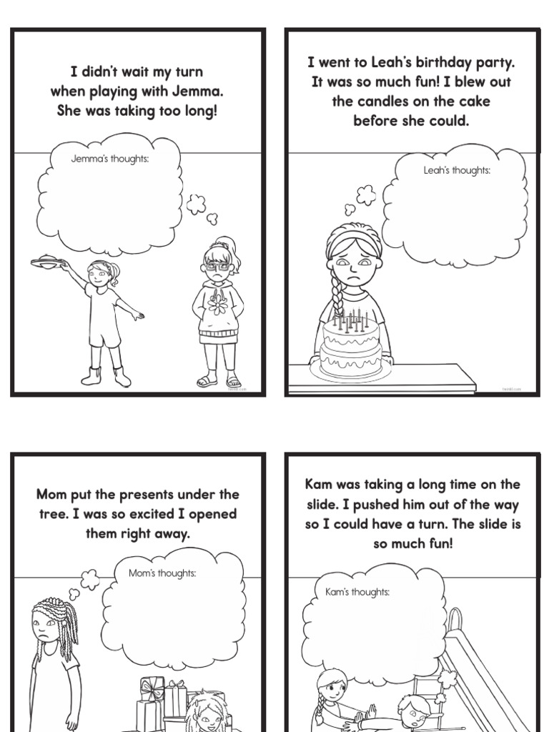 B - W Other Peoples Feelings Thought Cards | PDF