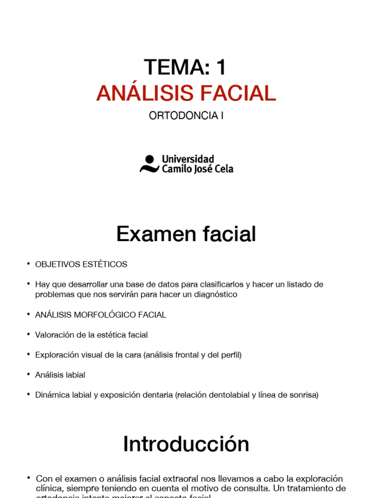 Tema 1 Analisis Facial 1 Pdf Ortodoncia Cara