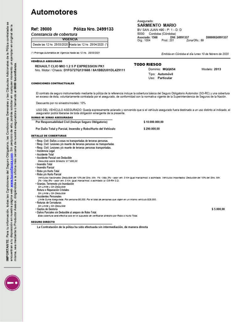 TP3 - Documento Extra | PDF | Póliza de seguros | Seguro