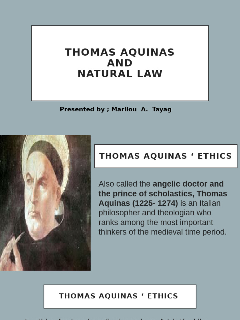 Thomas Aquinas Ethics and Law Marilou Tayag. | PDF | Thomas Aquinas | Natural Law