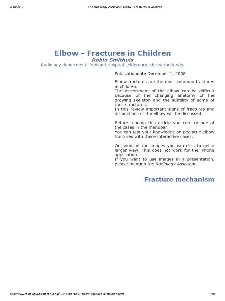 The Radiology Assistant - Elbow - Fractures in Children | PDF | Elbow ...