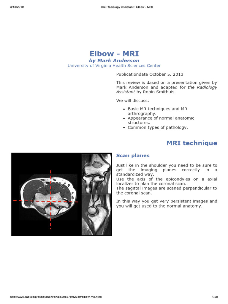 The Radiology Assistant - Elbow - MRI | PDF | Elbow | Musculoskeletal ...